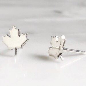 Maple Leaf Stud Earrings Maple Leaf Jewelry Sterling Silver Maple Leaf ...