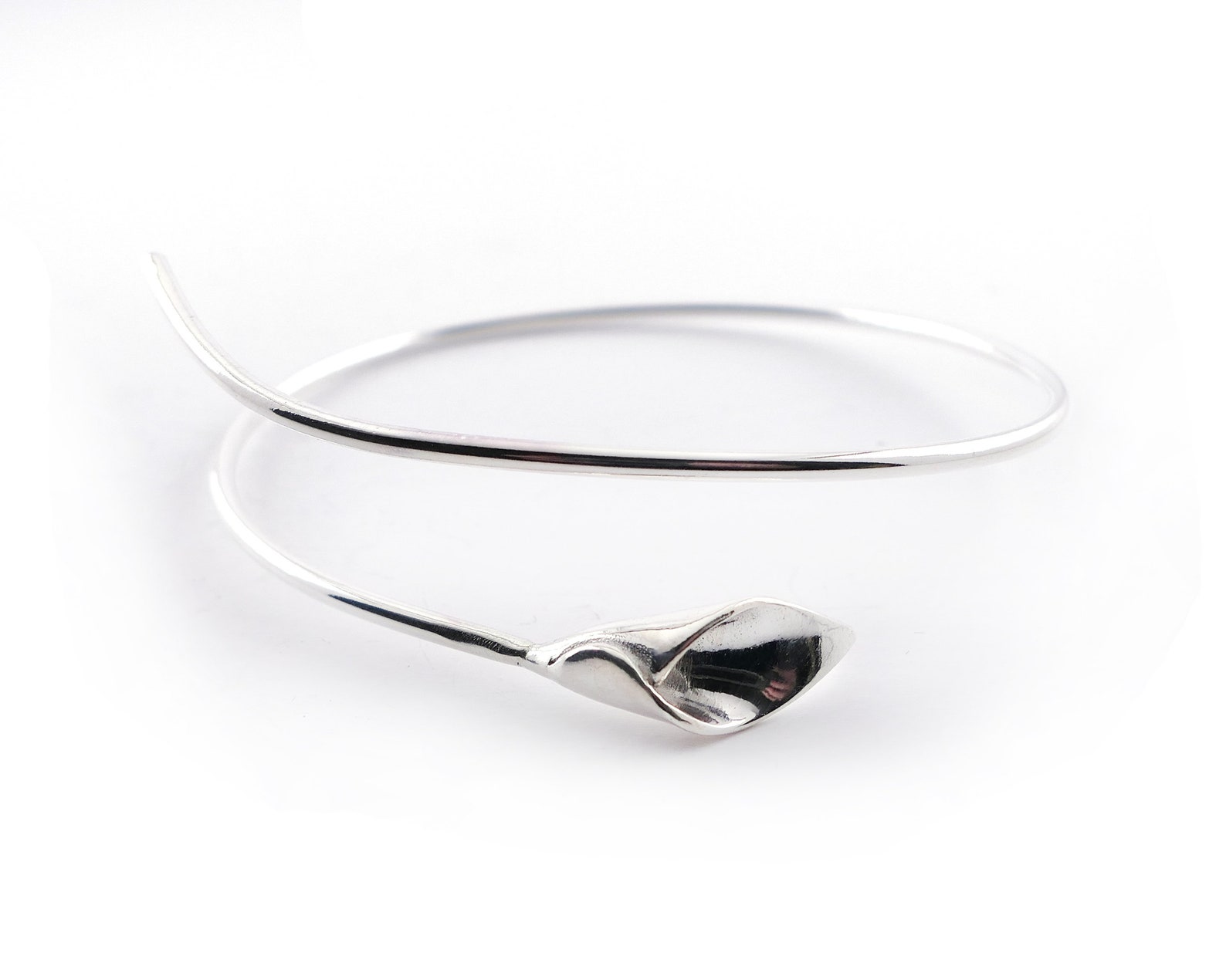 Stering Silver Calla Lily Bangle Wedding Day Brides Jewelry - Etsy