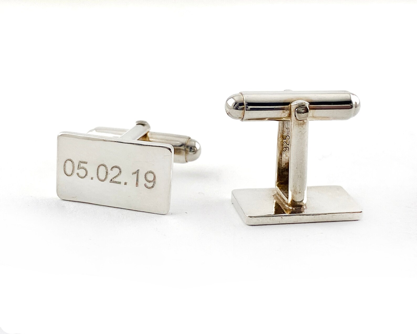 Sterling Silver Wedding Date Cufflinks Custom Cuff Links - Etsy