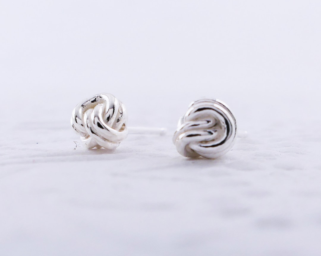 Knot Earrings Nautical Knot Stud Earrings Love Knot Earrings Silver ...