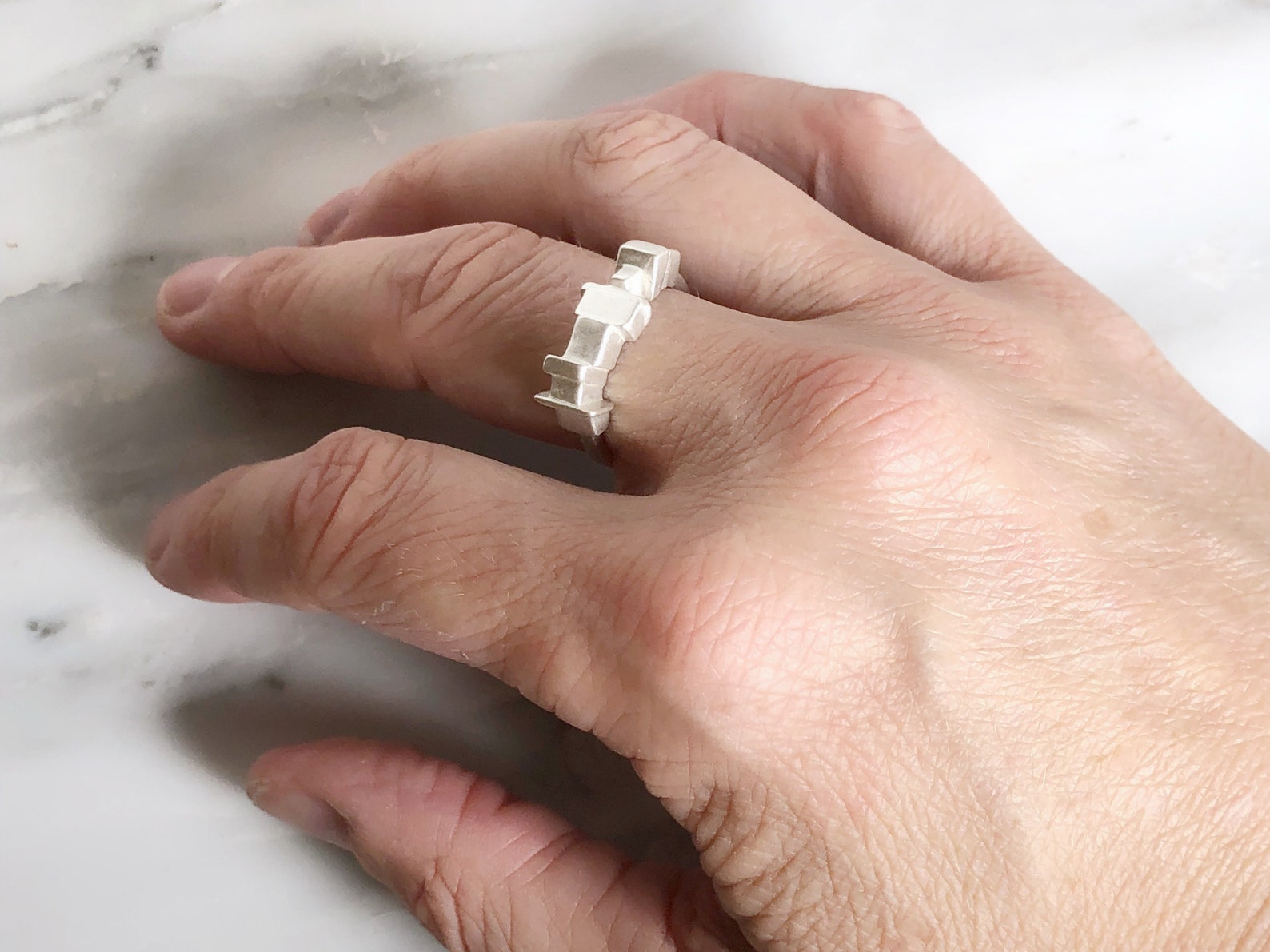 Abstract Ring Contemporary Ring Sterling Silver Ring Modern | Etsy