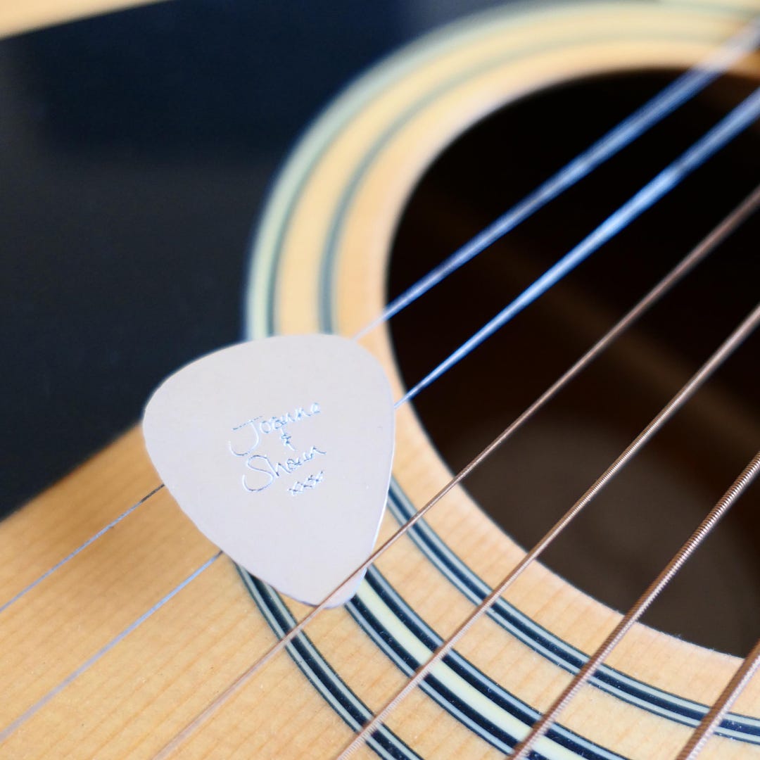 Personalized Sterling Silver Guitar Pick: Handwritten Engraved Plectrum ...