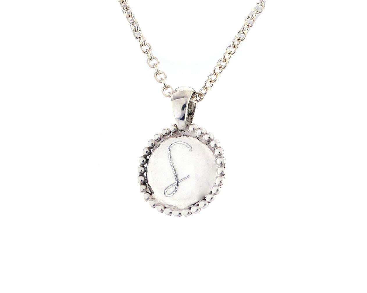 Personalized Initial Necklace in Sterling Silver Initial Charm Pendant ...