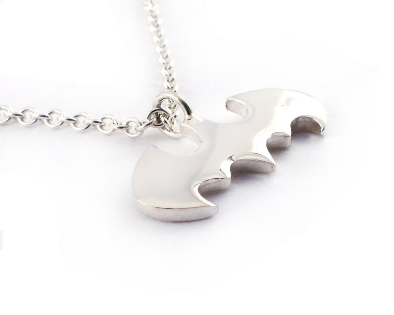 Sterling Silver Batman Necklace Batman Necklace Comic Book | Etsy