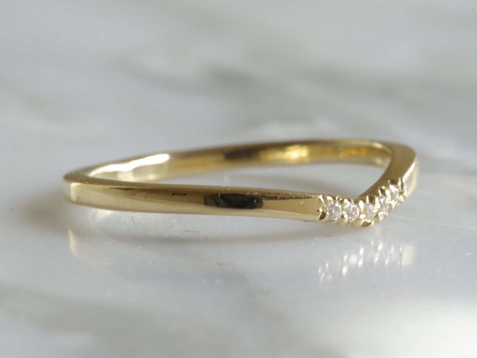 14k Yellow Gold V Ring Ring Chevron Ring 14K yellow gold | Etsy