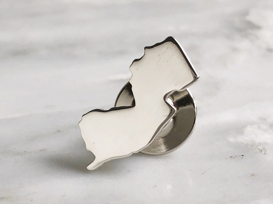 Sterling Silver New Jersey State Lapel Pin State Lapel Pin Tie Pin Mens ...