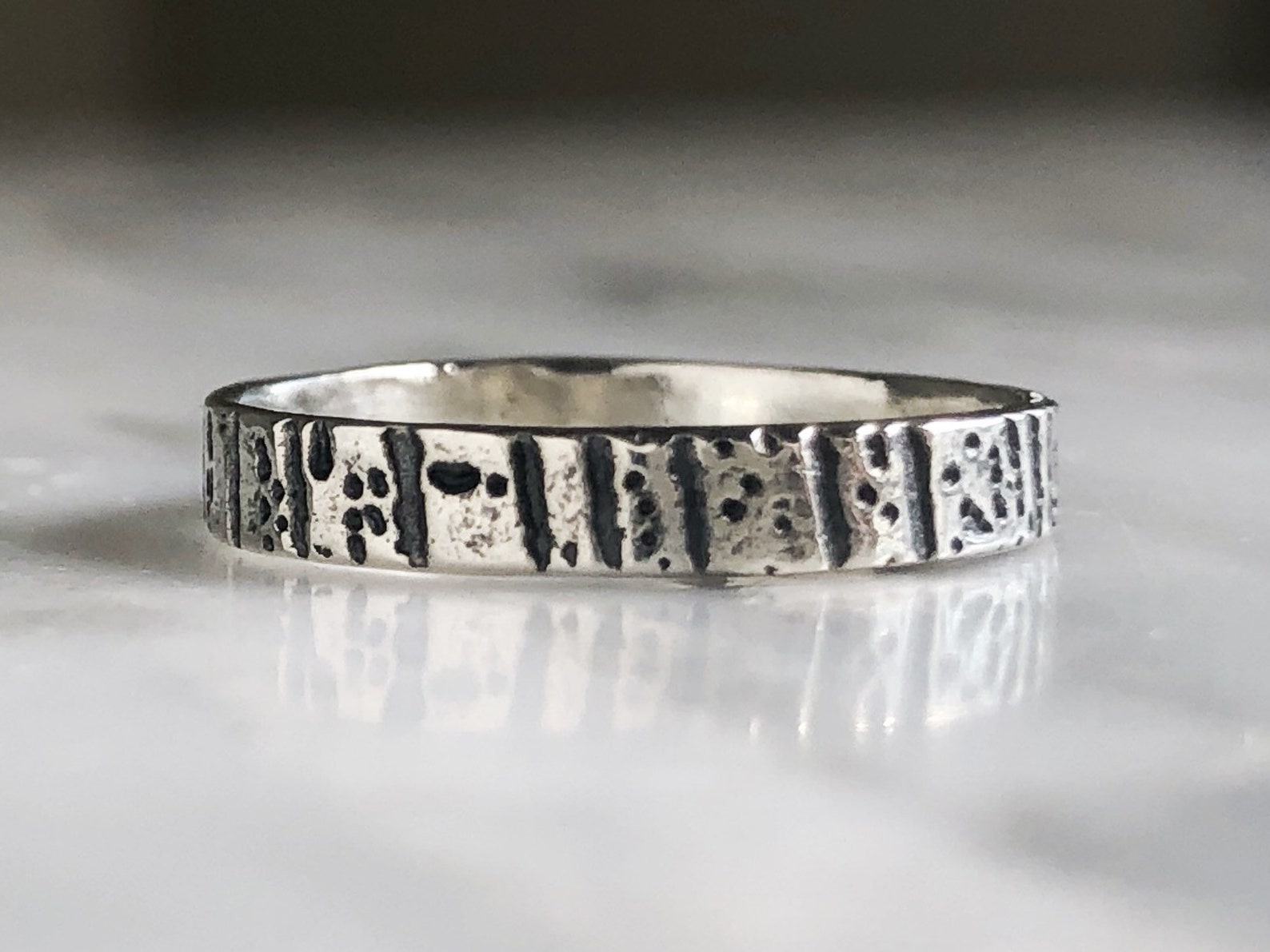 Sterling Silver Tree Bark Ring Rustic Wedding Ring Modern - Etsy