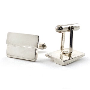 Sterling Silver Geometric Cufflinks Geometric Jewelry Modern Cuff Links ...