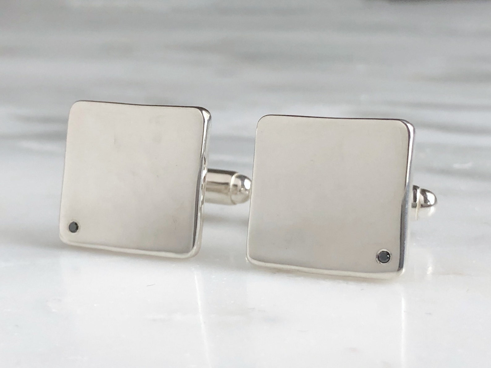 Black Diamond Set Cufflinks Timeless Cuff links Diamond | Etsy