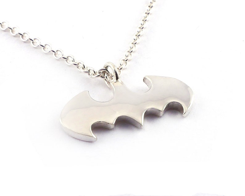 Sterling Silver Batman Necklace Batman Necklace Comic Book | Etsy