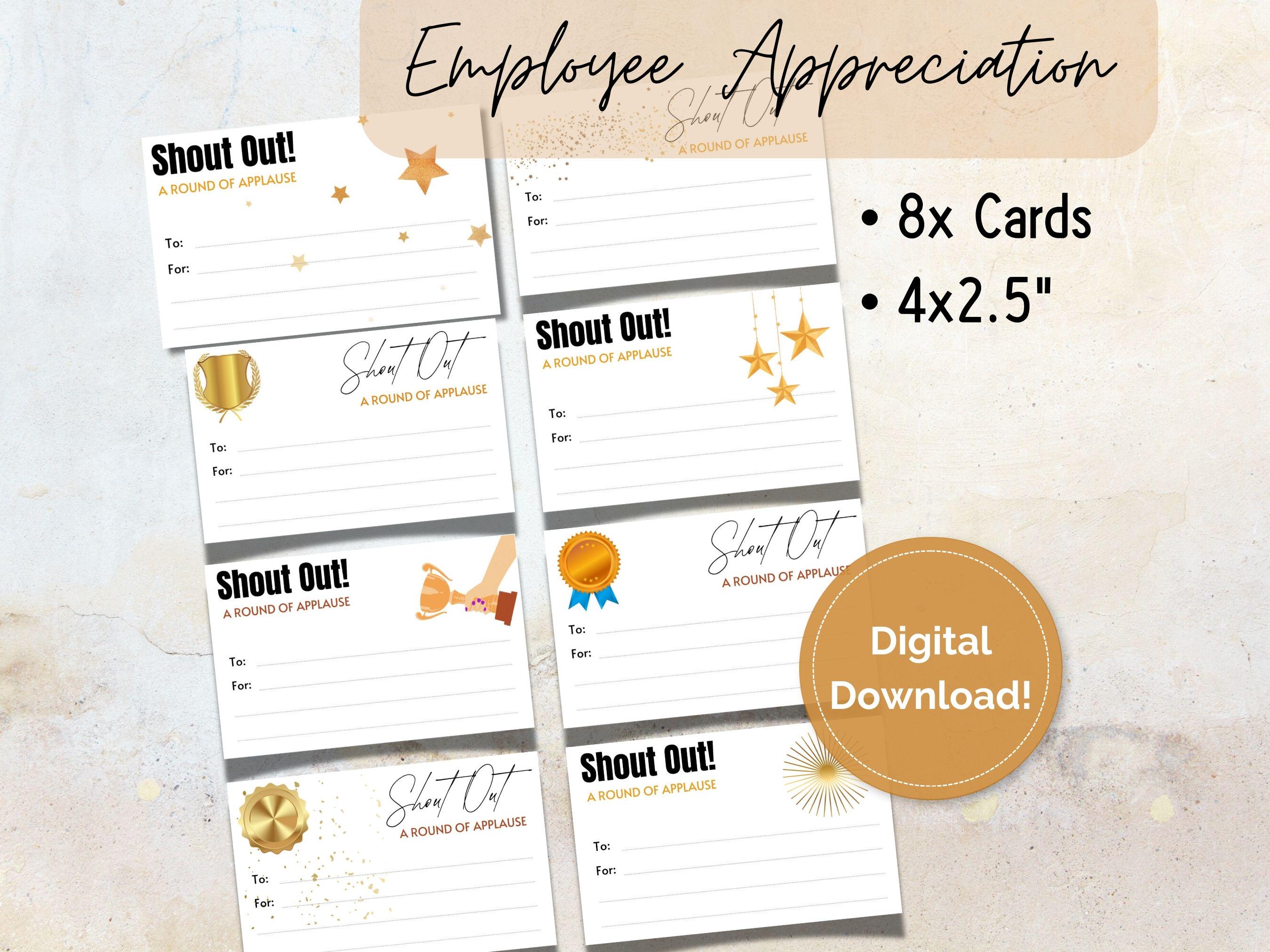 Simple Printable Employee Shoutout Cards for Employee Appreciation ...