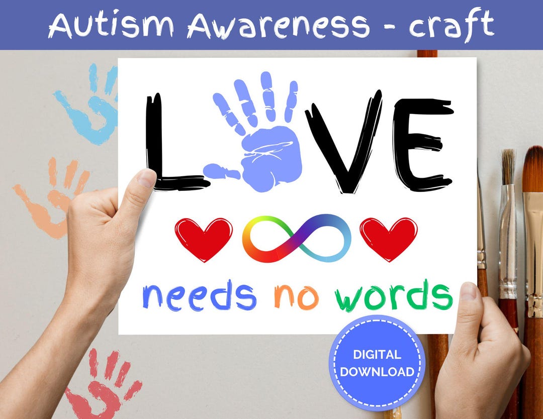 Autism Mom Gift, Autistic Handprint Art, Keepsake, Printable Autistic ...