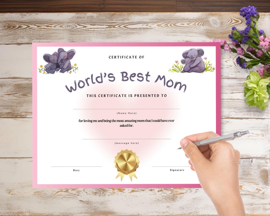 Best Mom Certificate, World's Best Mom, Best Mom Ever Award Certificate ...