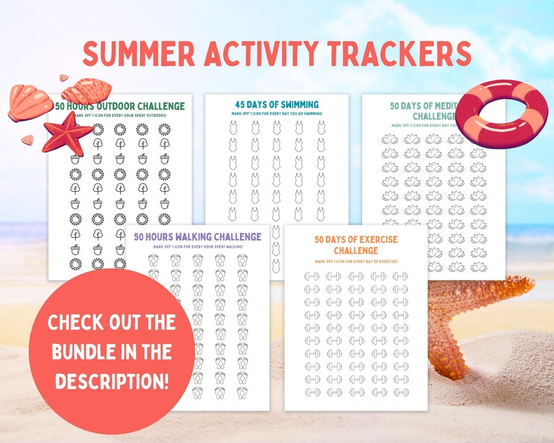 PRINTABLE Summer Reading Tracker, Summer Countdown, Summer Activities ...