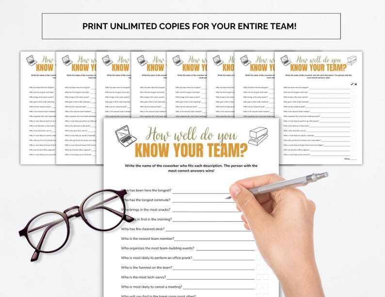 How Well Do You Know Your Team Printable, Office Games, Ice Breaker ...