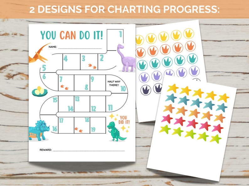 Dinosaur Reward Chart, Sticker Chart Toddler, Preschool Kids, Behavior ...