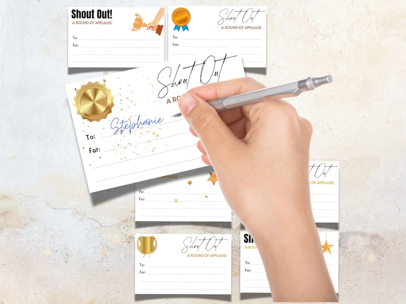 Simple Printable Employee Shoutout Cards for Employee Appreciation ...