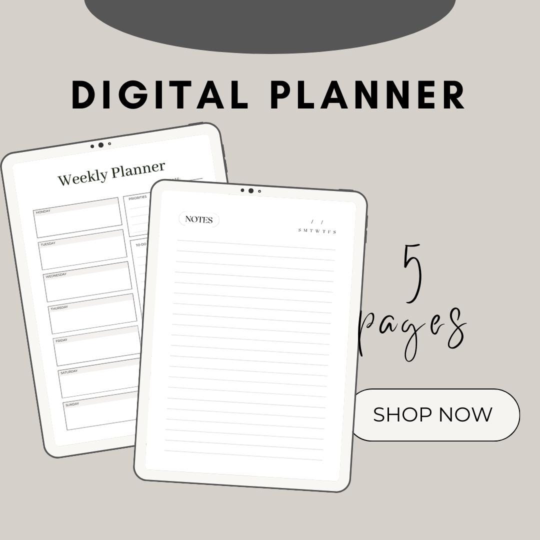 Minimalist Weekly Planner | Printable PDF | Simple Undated Schedule ...