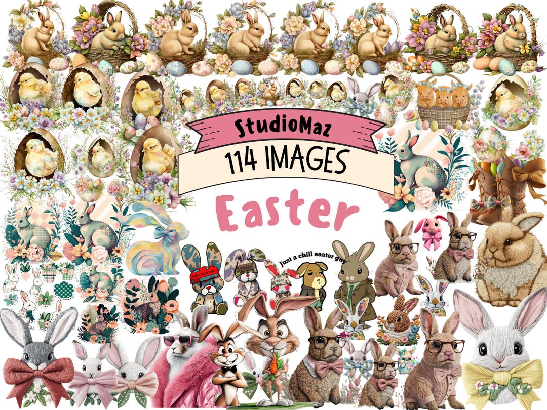 Mega Easter Clipart Bundle – 114 Pngs With Transparent Background ...