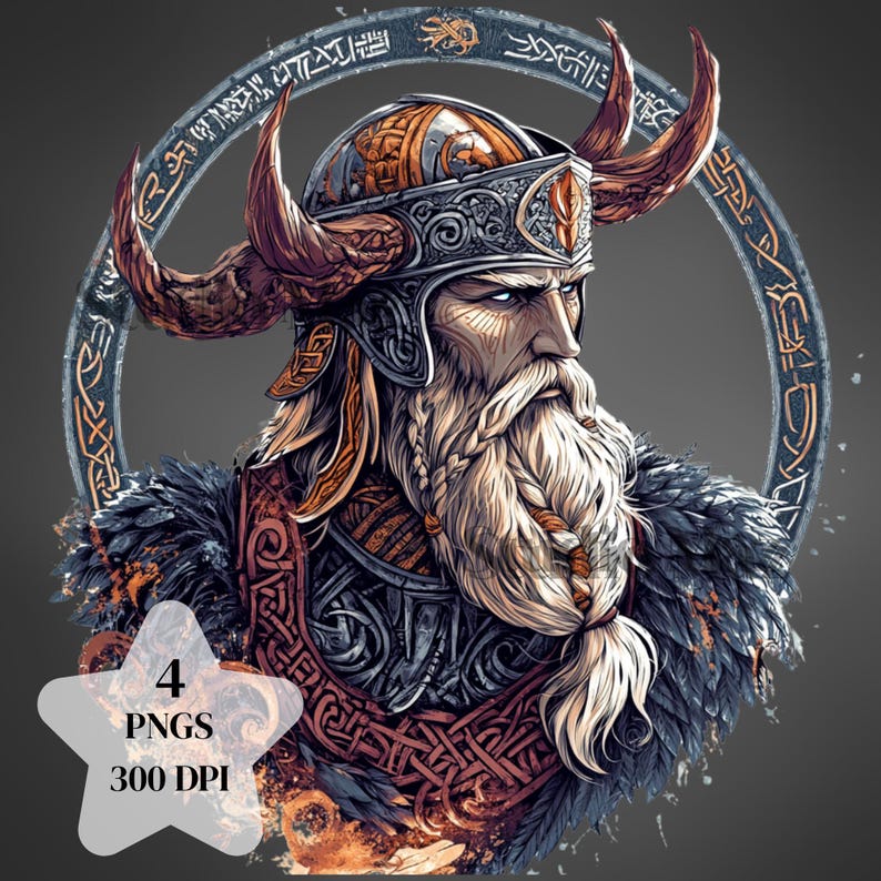 Norse Mythology Figure Clipart, Set of 4 High-quality Images, Versatile ...