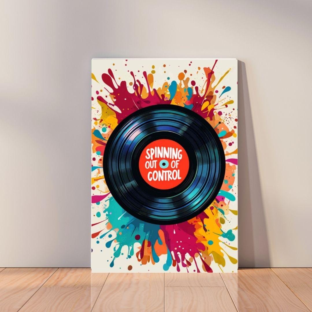 Vinyl Record Poster Digital Print Wall Art Colourful Music Lover Wall ...