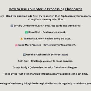 Sterile Processing Flashcards for Healthcare Professionals | SPD Study ...