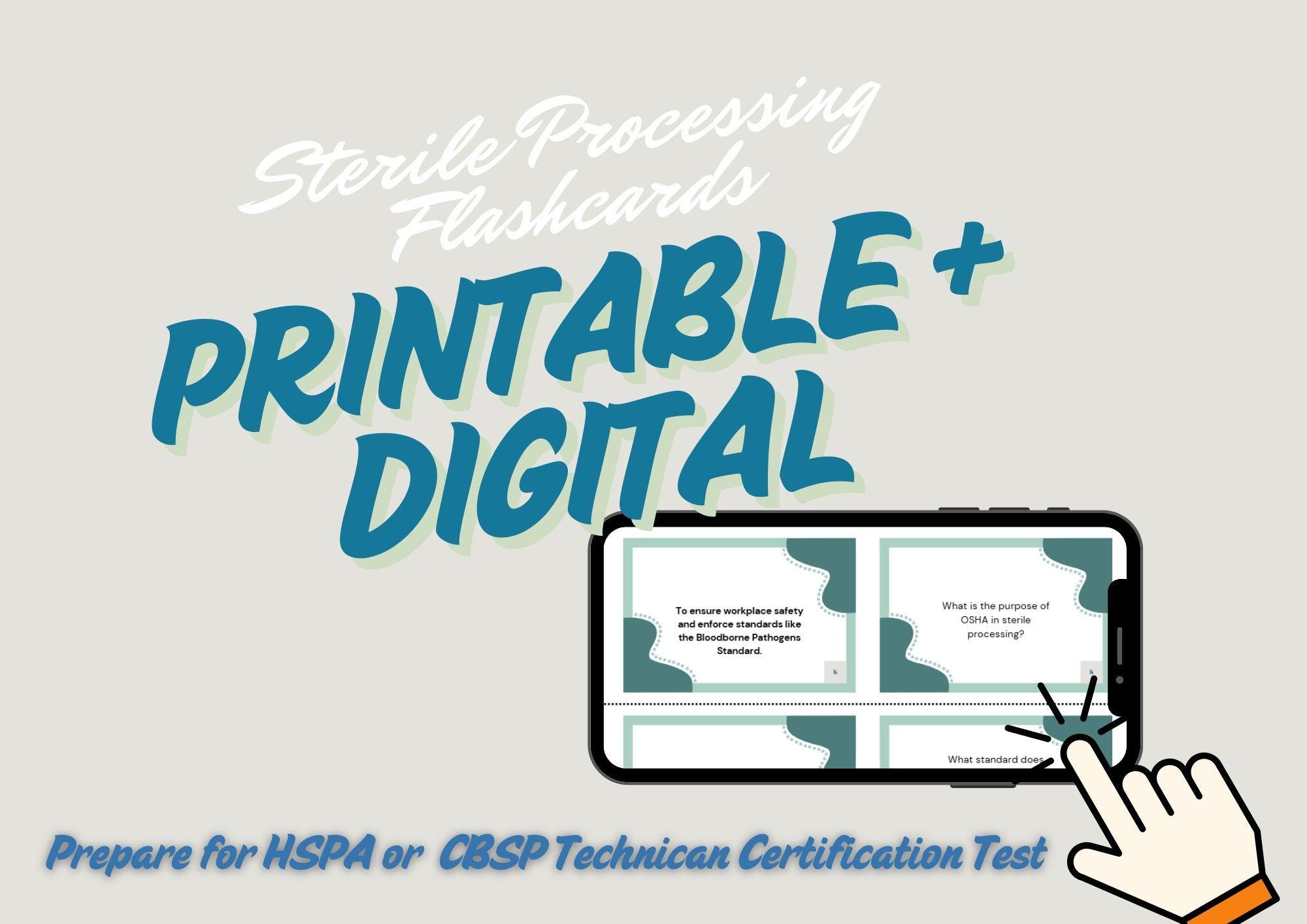 Sterile Processing Flashcards for Healthcare Professionals | SPD Study ...