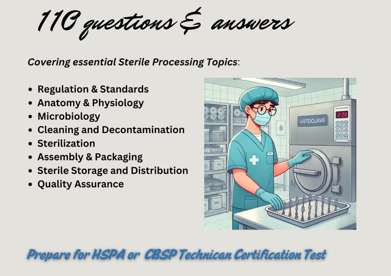 Sterile Processing Flashcards for Healthcare Professionals | SPD Study ...