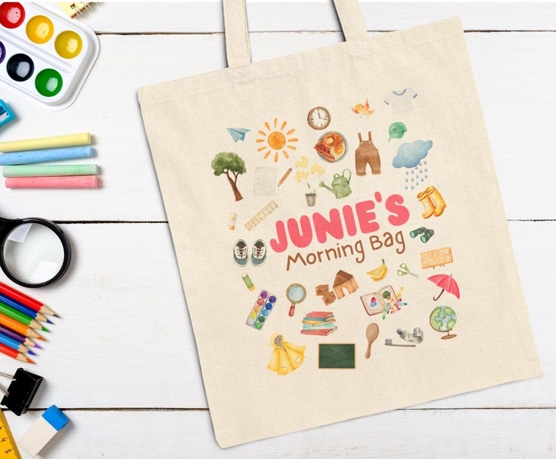 Personalized Kids Tote Bag, Kids Morning Menu Bag, Toddler Activity Bag ...