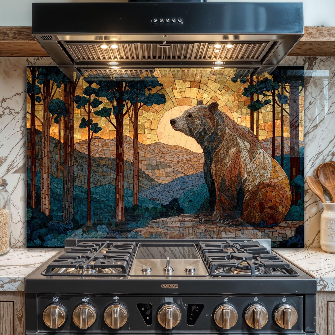 Tempered Glass Kitchen Backsplash – 8K UV Printed, Easy Clean - Etsy