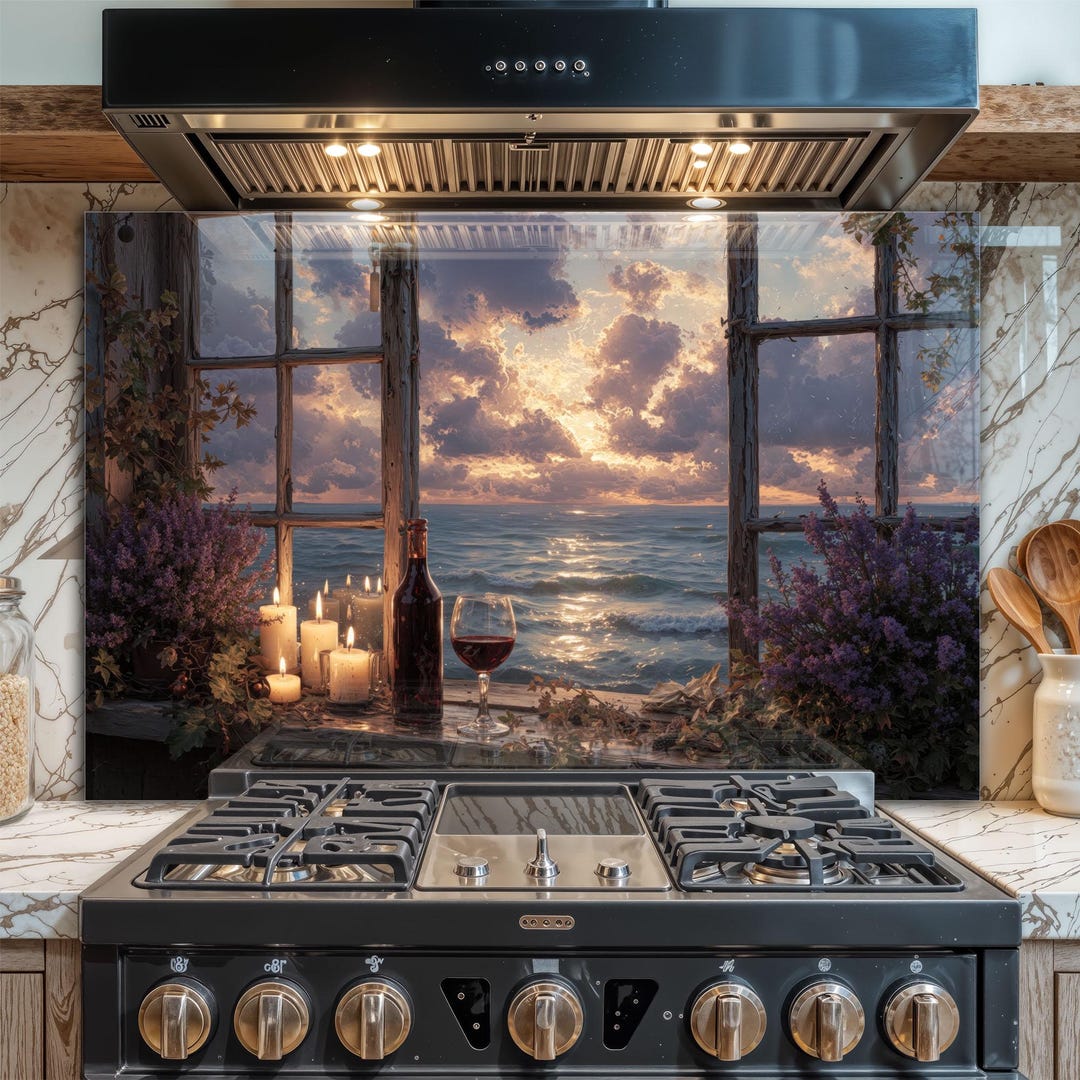 Tempered Glass Kitchen Backsplash – 8K UV Printed, Easy Clean - Etsy