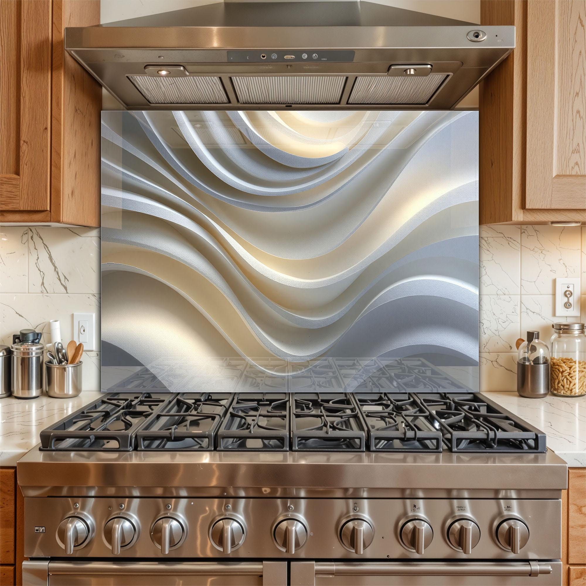 Tempered Glass Kitchen Backsplash – 8K UV Printed, Easy Clean - Etsy