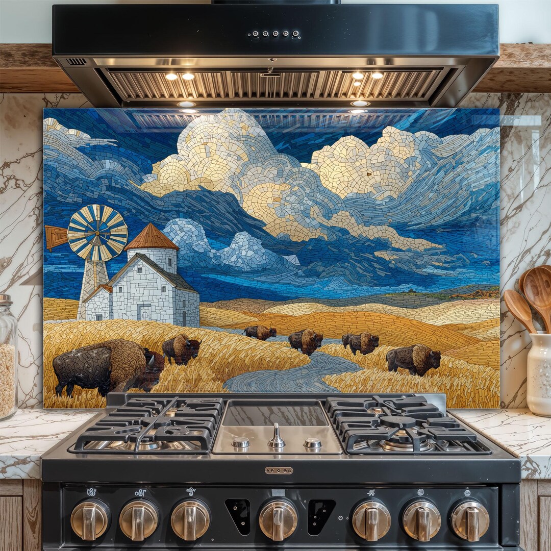 Tempered Glass Kitchen Backsplash – 8K UV Printed, Easy Clean - Etsy