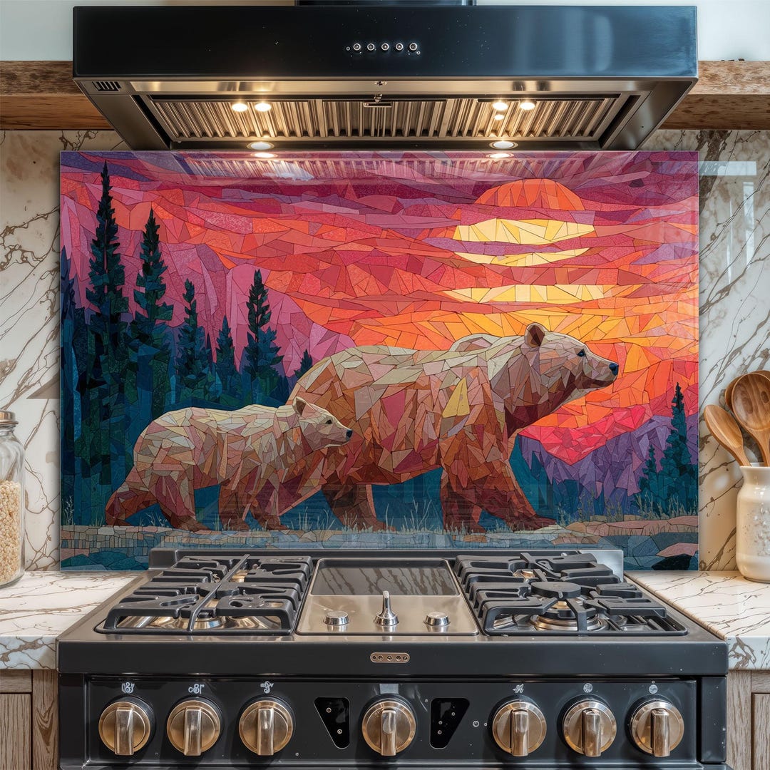Tempered Glass Kitchen Backsplash – 8K UV Printed, Easy Clean - Etsy