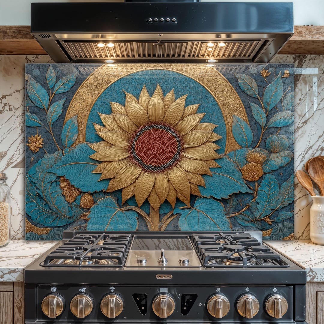 Tempered Glass Kitchen Backsplash – 8K UV Printed, Easy Clean - Etsy