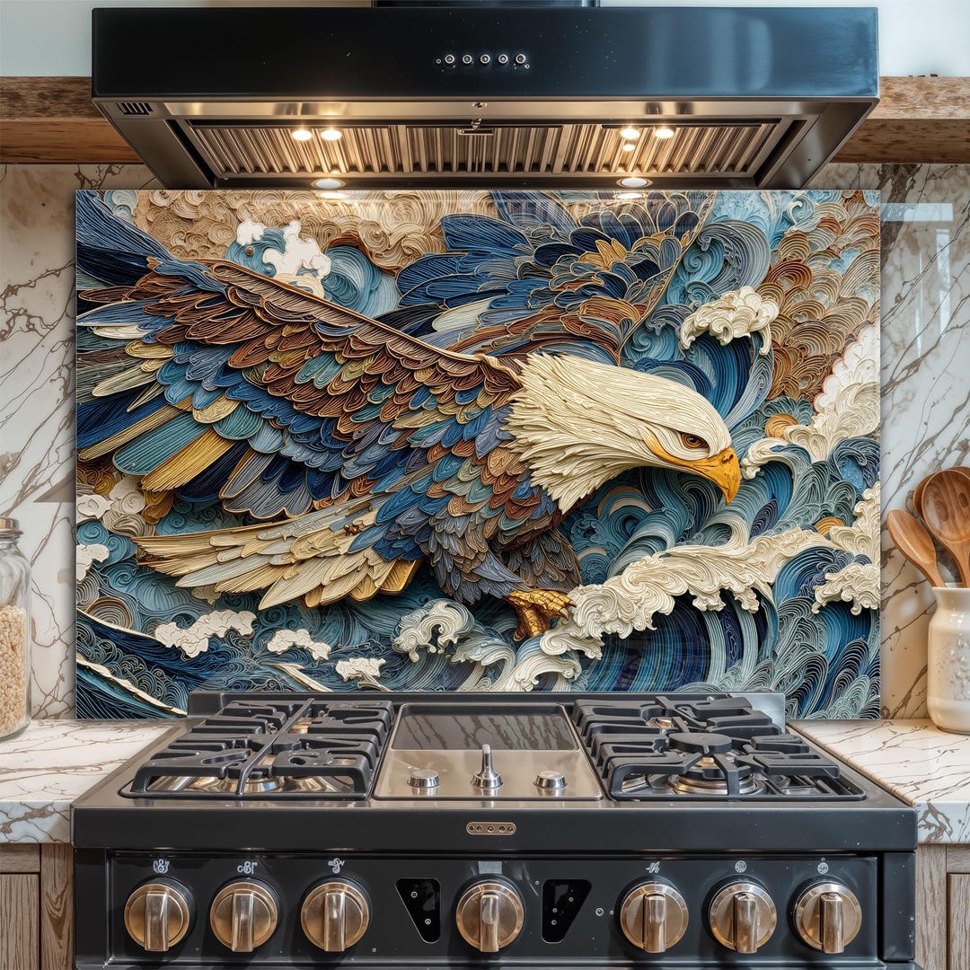 Tempered Glass Kitchen Backsplash – 8K UV Printed, Easy Clean, Heat ...