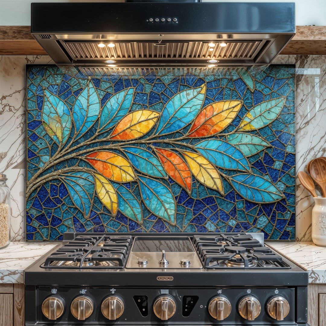 Tempered Glass Kitchen Backsplash – 8K UV Printed, Easy Clean - Etsy
