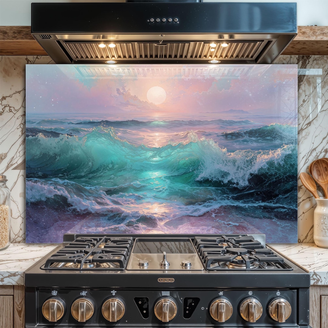 Tempered Glass Kitchen Backsplash – 8K UV Printed, Easy Clean - Etsy