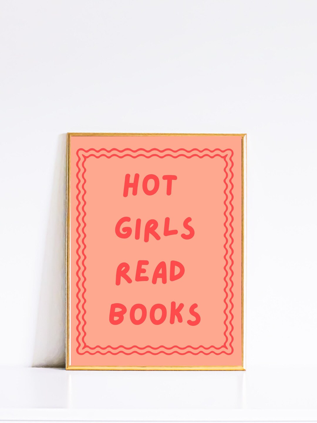 Hot Girls Read Books, Reading Print, Poster, Print, Book Lover, Girly ...
