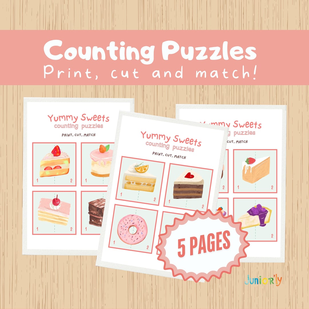 Toddler and Preschool Activity, Counting Puzzle, Matching Activity ...