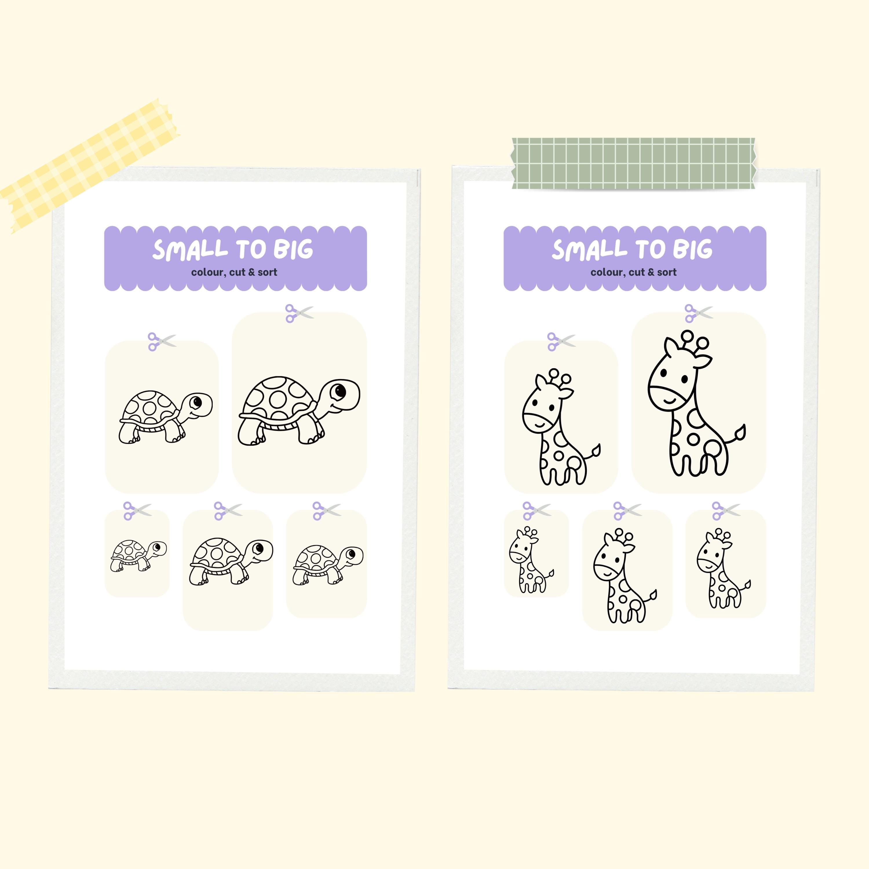 Size Sorting Game for Kids, Printable Toddler Activity, Educational ...