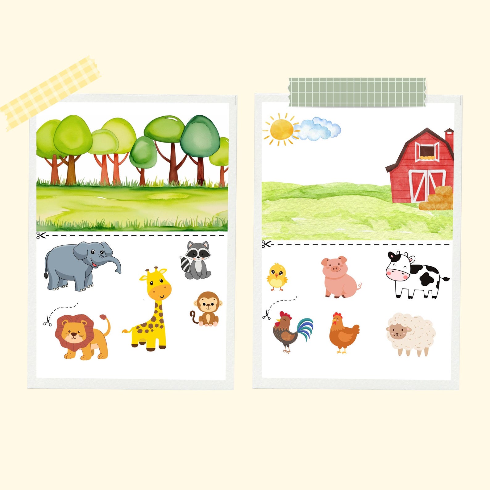 Printable Matching Activity, Animal Matching Game, Toddler and ...