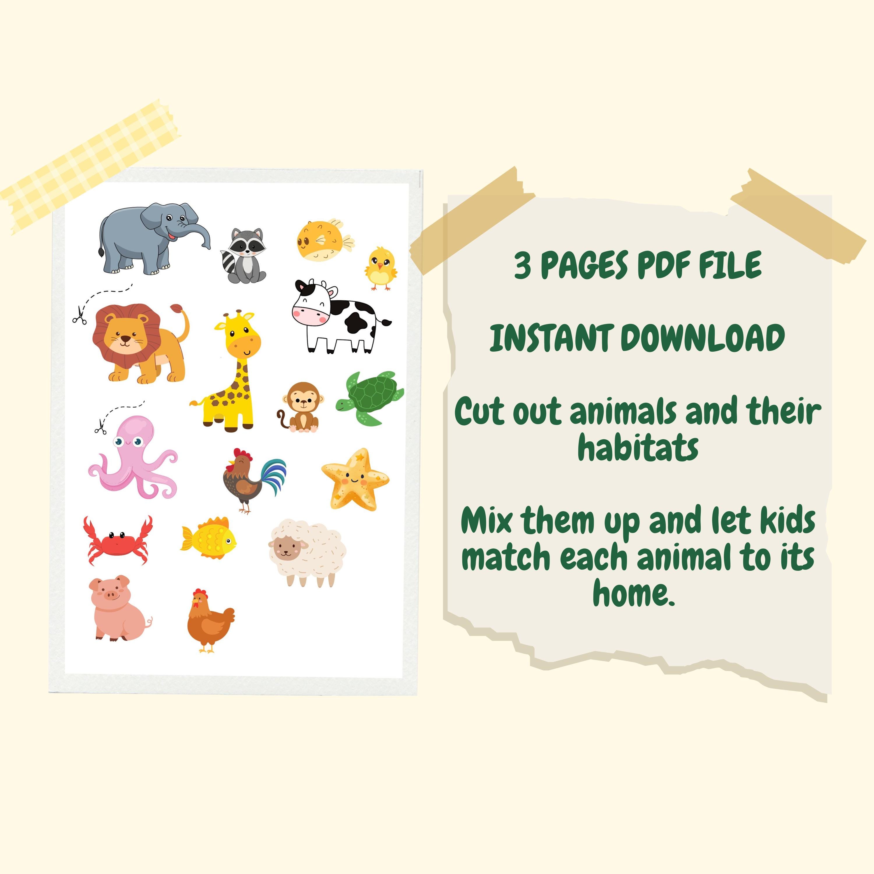 Printable Matching Activity, Animal Matching Game, Toddler and ...