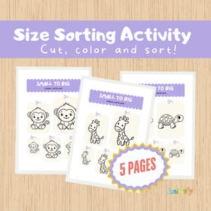 Size Sorting Game for Kids, Printable Toddler Activity, Educational ...