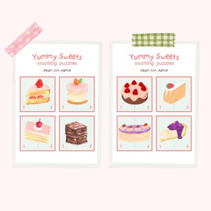 Toddler and Preschool Activity, Counting Puzzle, Matching Activity ...