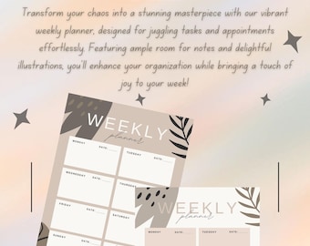 Printable Weekly Planner 3 Page PDF Minimal Aesthetic Planner Weekly ...