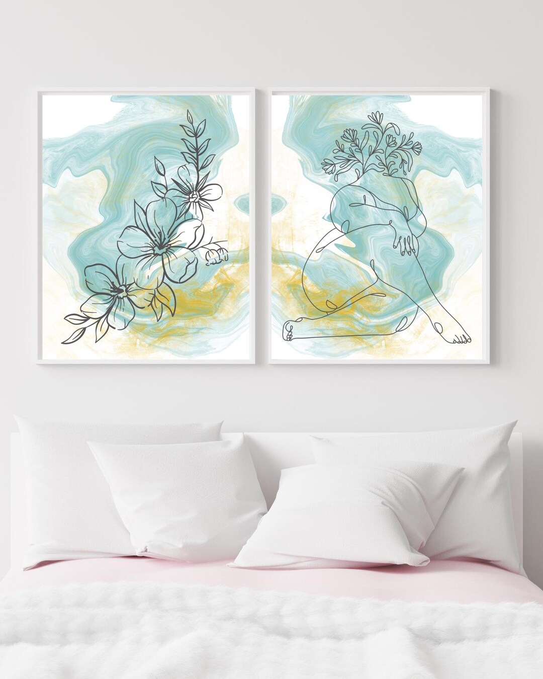 Abstract Printable Line Art Set of 3, Minimalist Line Art for Living ...