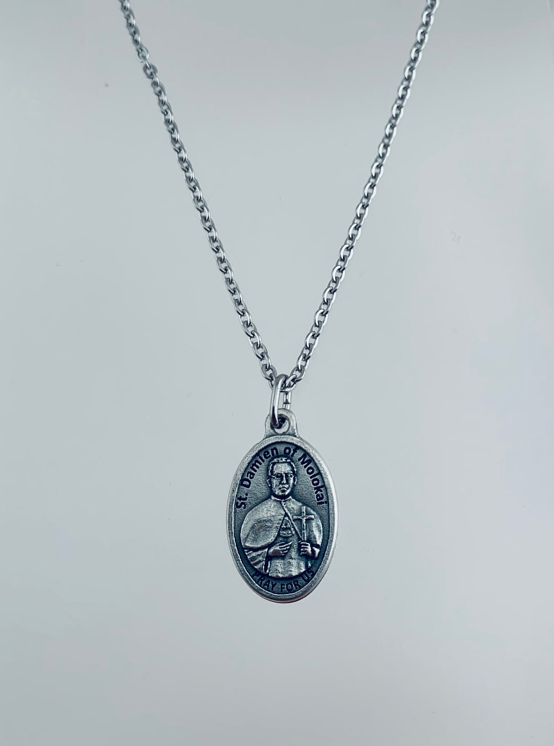 Saint Damien of Molokai Saint Joseph De Veuster Medal Necklace - Etsy