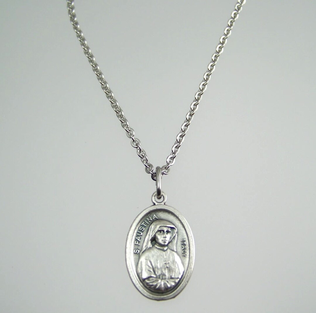 Saint Faustina Divine Mercy Necklace - Etsy