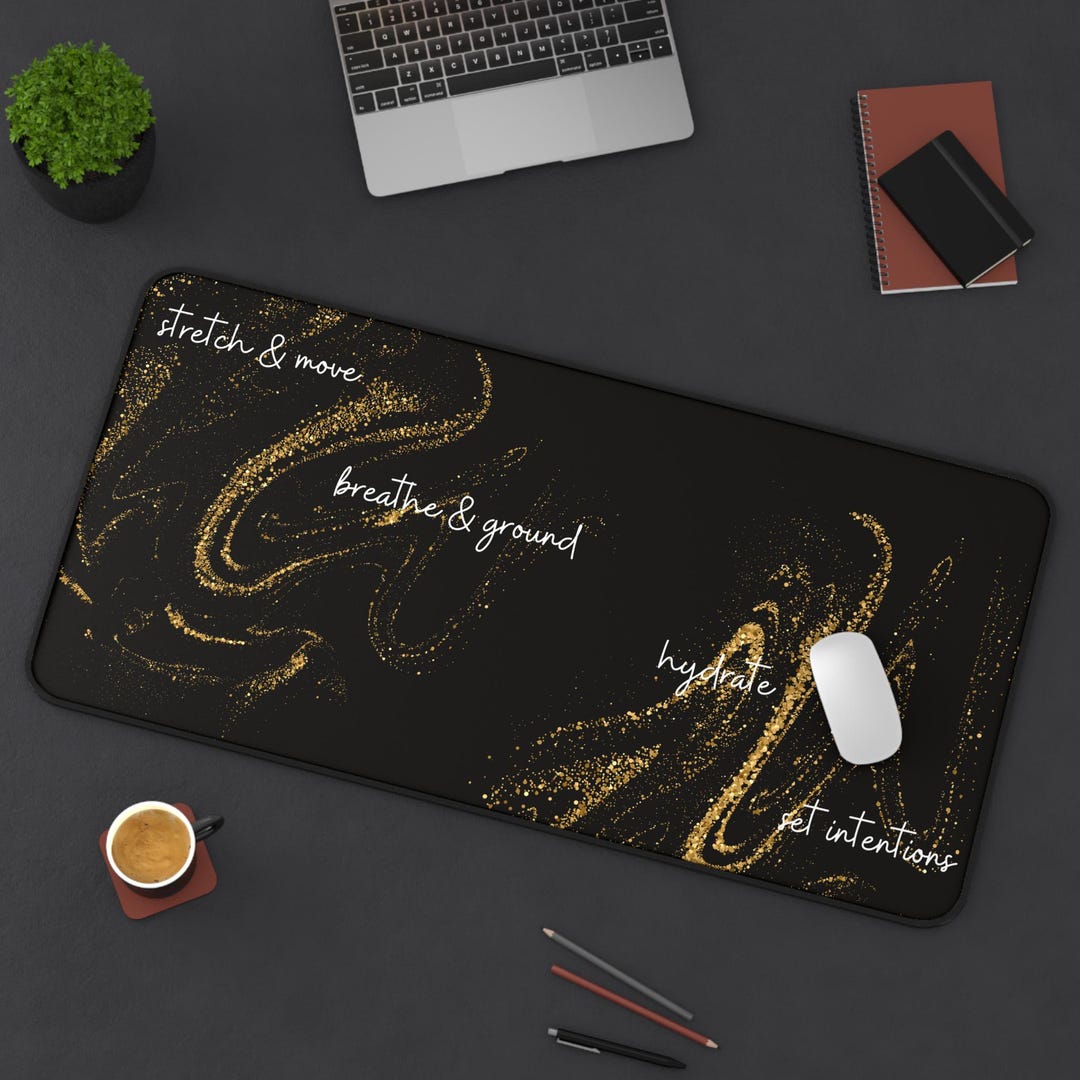 Holistic Well-being Desk Mat, Positive Affirmations Work Mat, Self-care ...